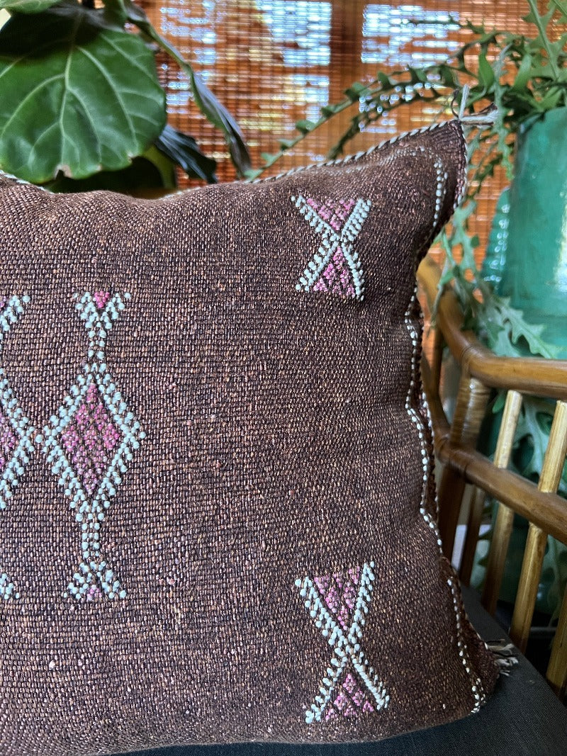 Moroccan Sabra Pillow Soft Brown Color